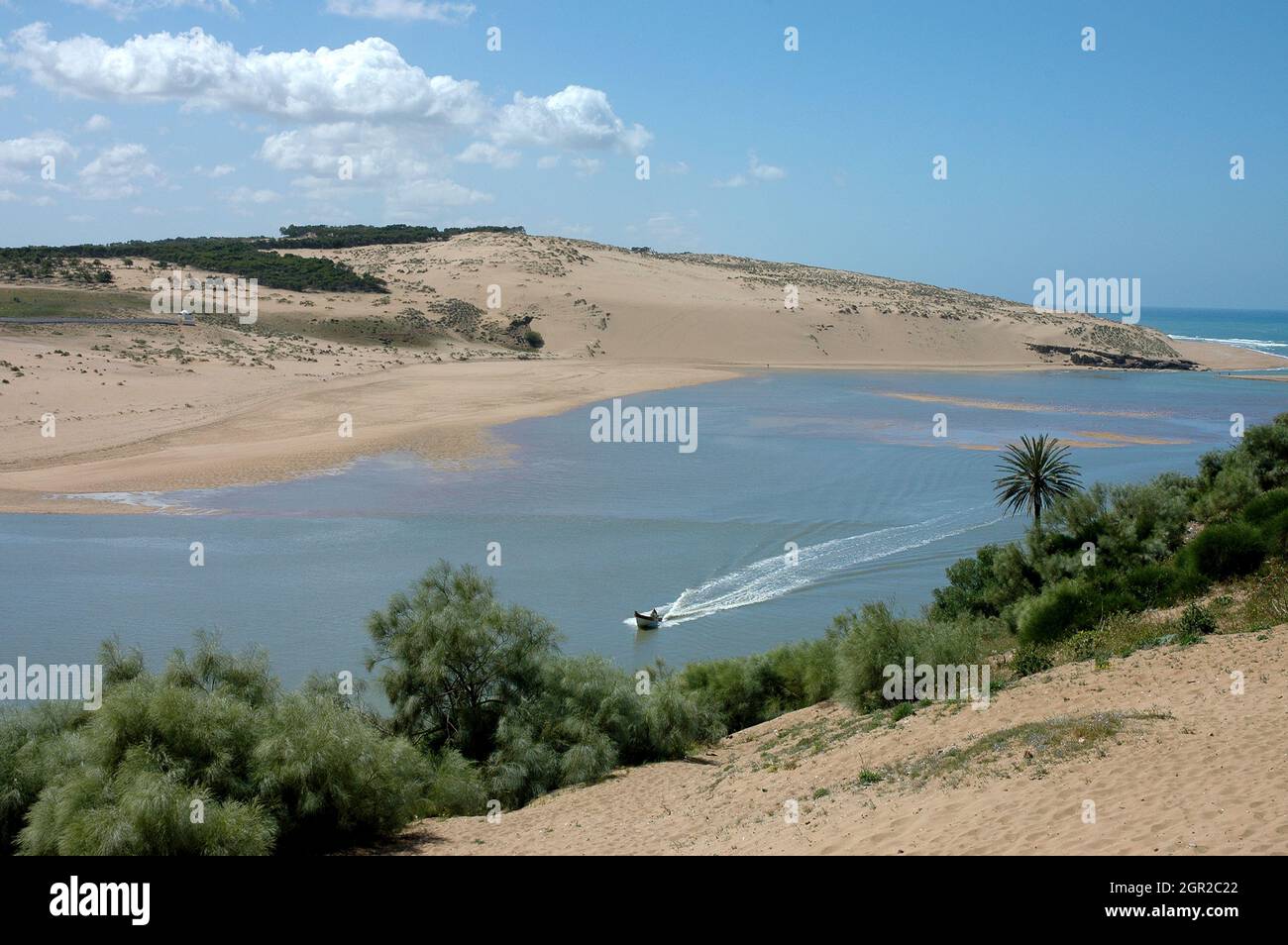 The blue lagoon of Moulay Bousselham in Morocco Stock Photo - Alamy