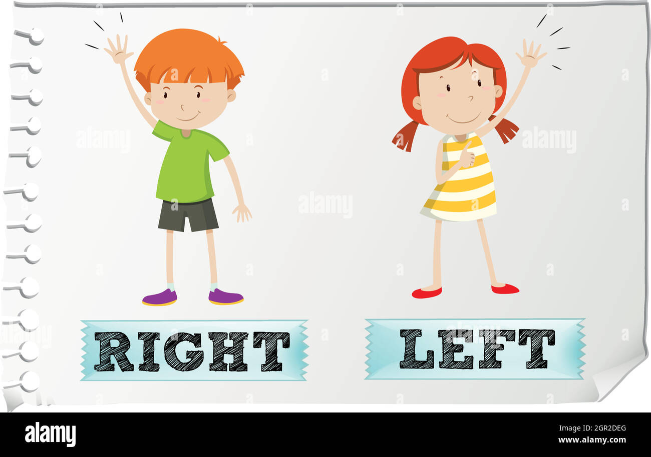 Opposite adjectives with left and right Stock Vector Image & Art - Alamy