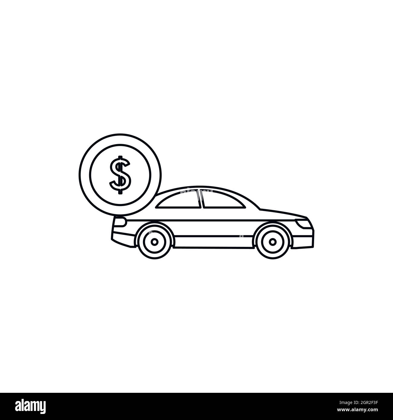 Car insurance icon outline Stock Vector Images - Alamy