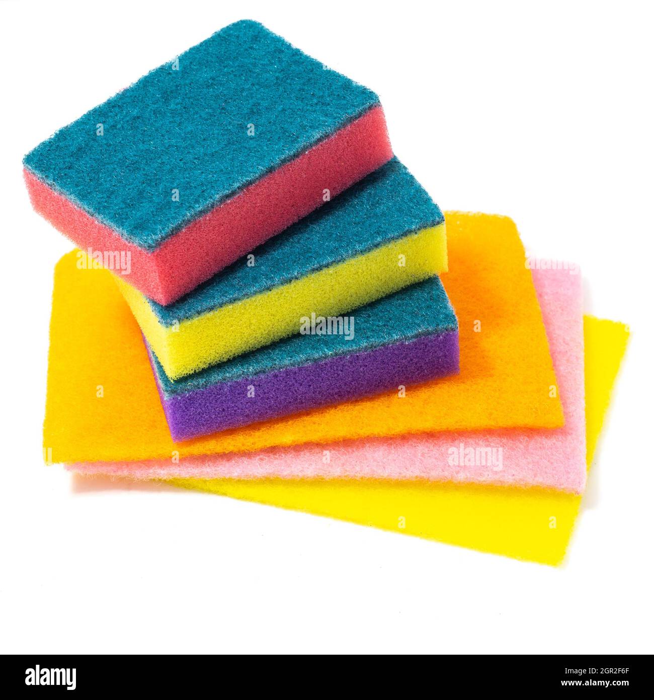 multi-colored sponges for washing dishes, universal cleaning products ...