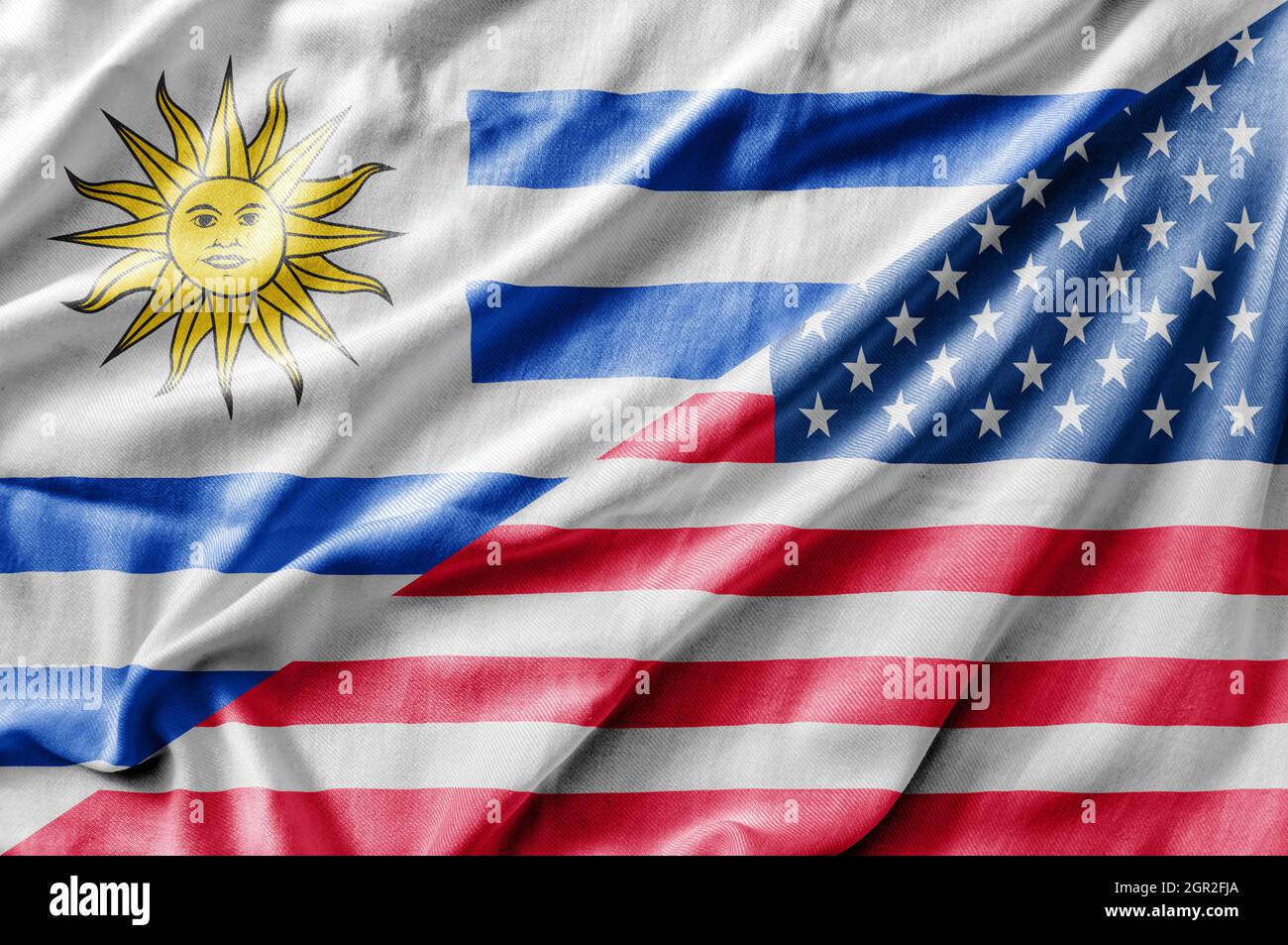 Mixed USA and Uruguay flag, three dimensional render Stock Photo - Alamy