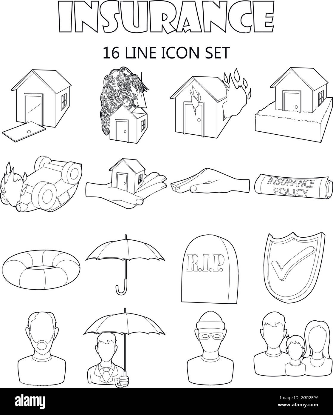 Life insurance vector thin Stock Vector Images - Alamy