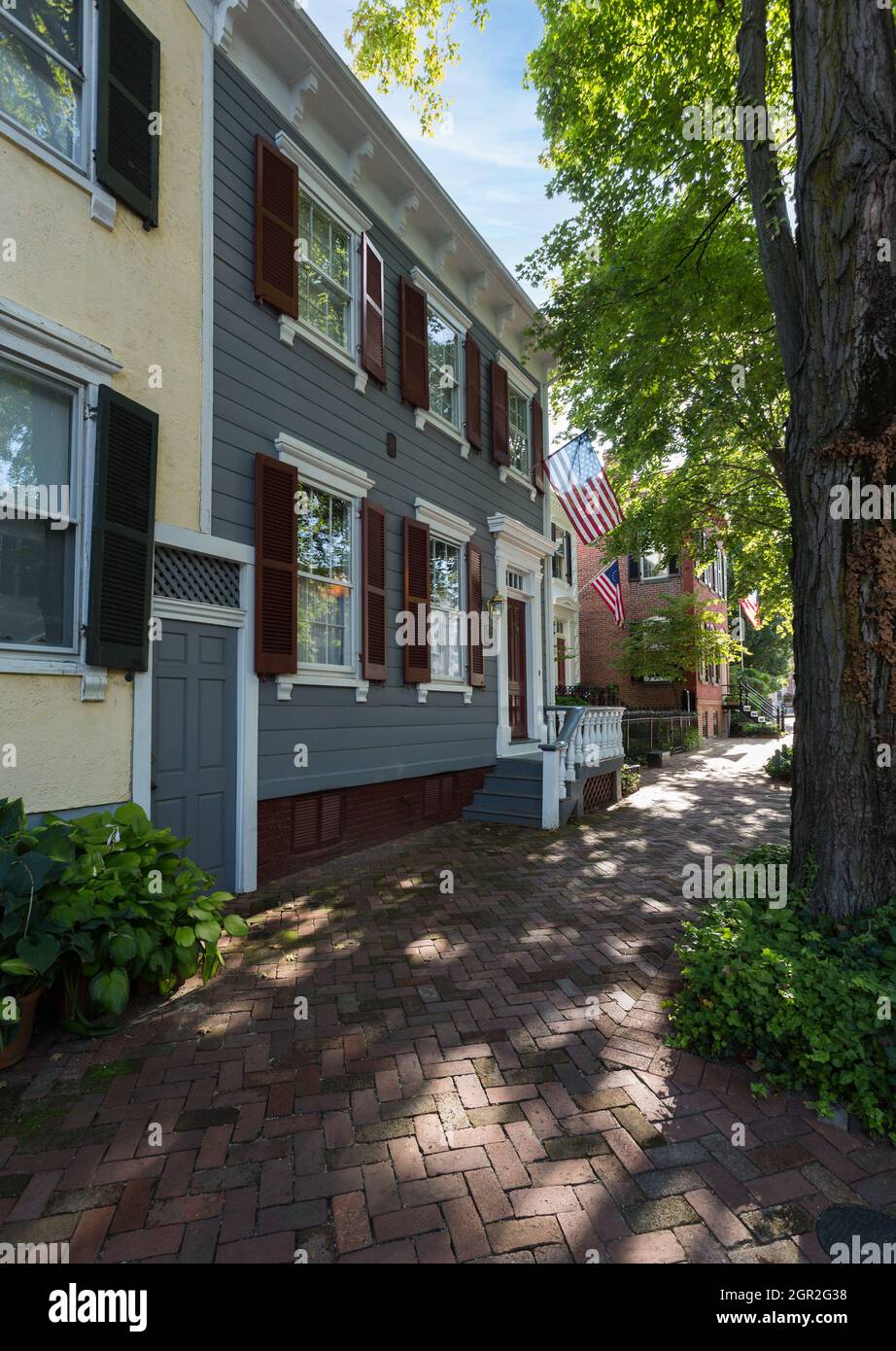 Washington DC - 13 August 2013: Typical Georgetown Washington DC street ...