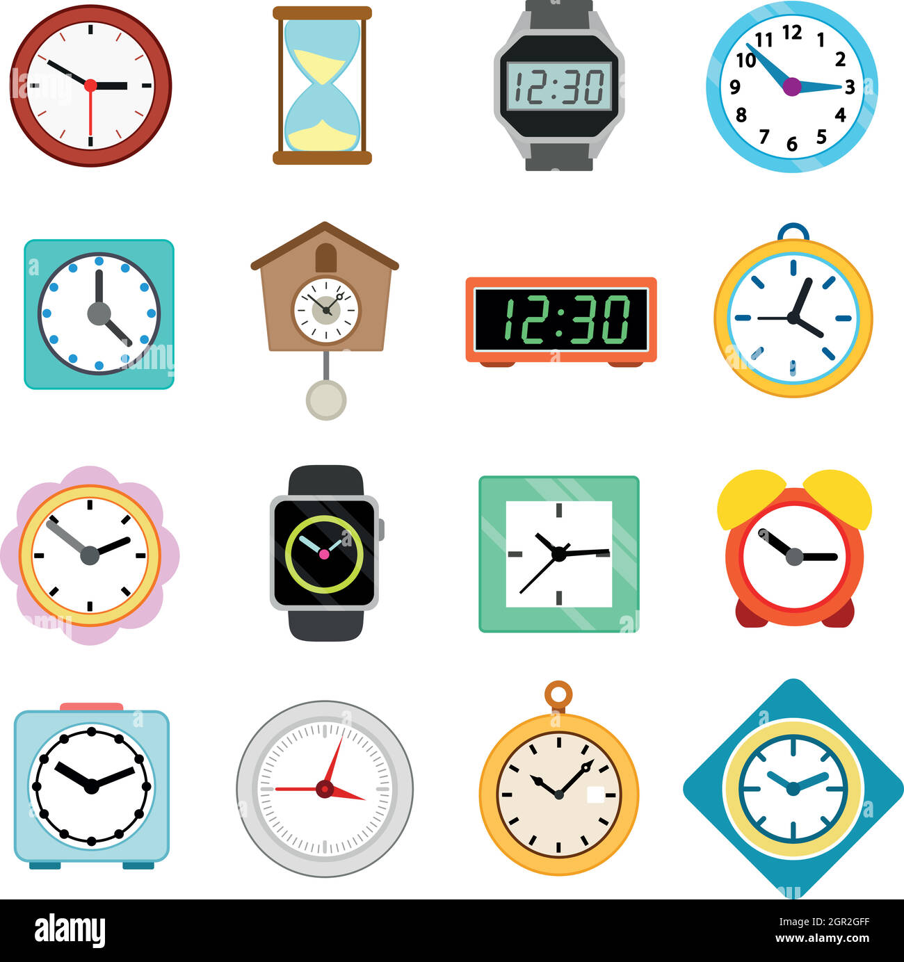 Clock icons set in isometric 3d style Stock Vector Image & Art - Alamy