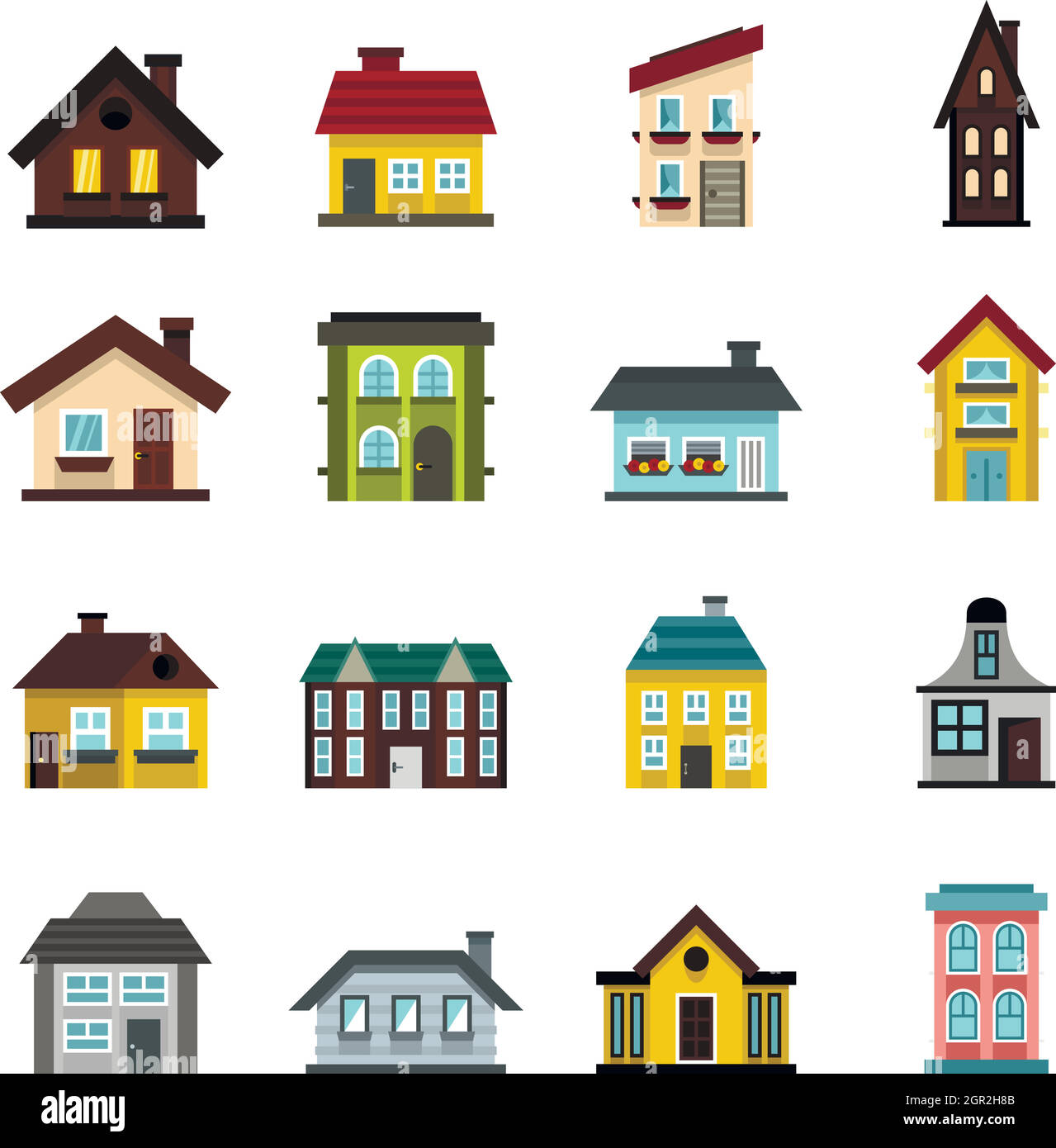 House icons set, flat style Stock Vector Image & Art - Alamy