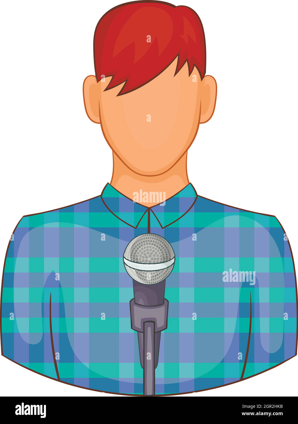 Young man with microphone icon, cartoon style Stock Vector Image & Art ...