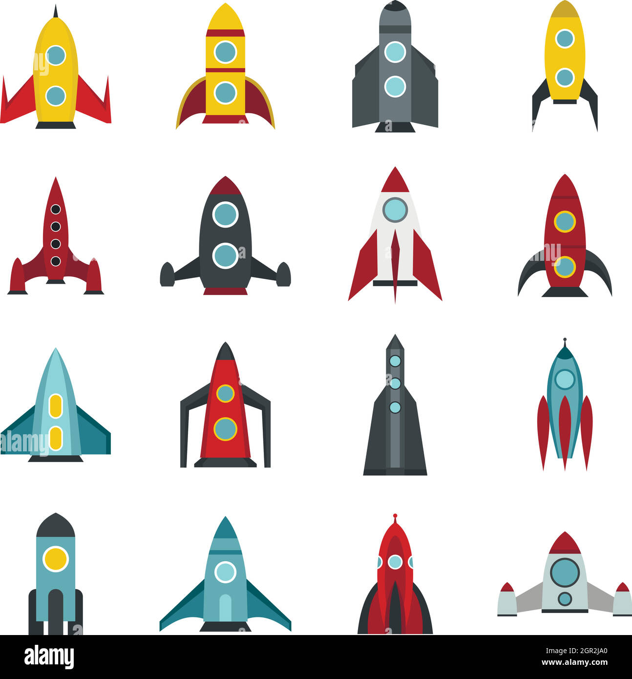 Rocket icon flat vector Cut Out Stock Images & Pictures - Alamy