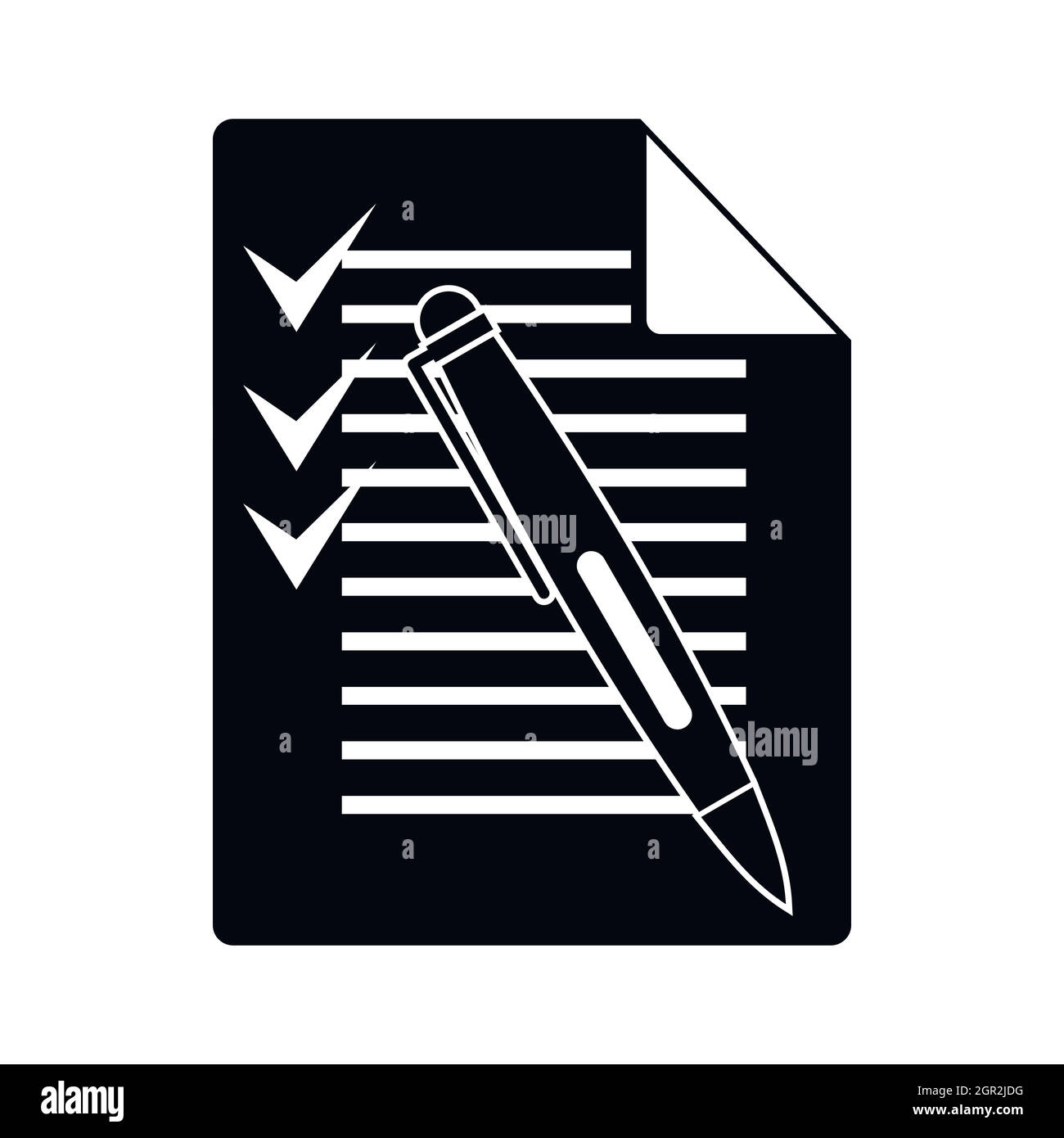 Document with plan and pen icon, simple style Stock Vector Image & Art ...