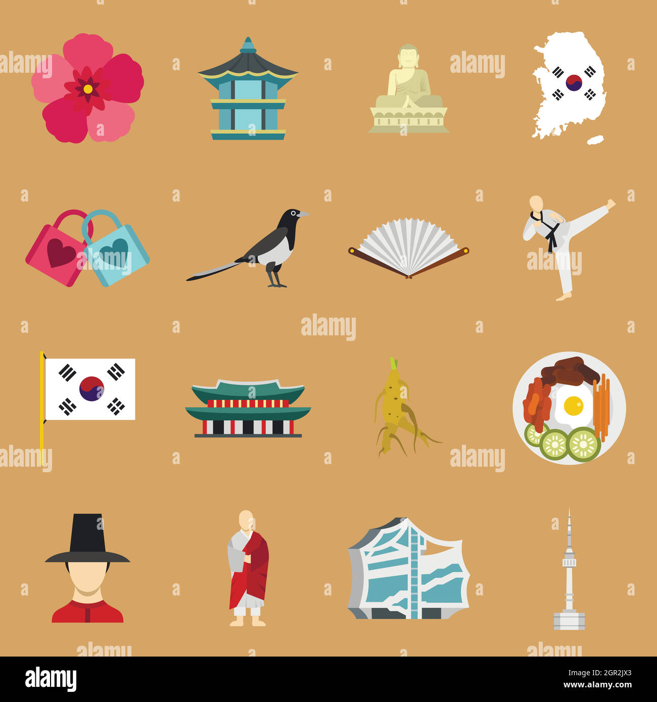 Creative south korea travel Stock Vector Images - Alamy