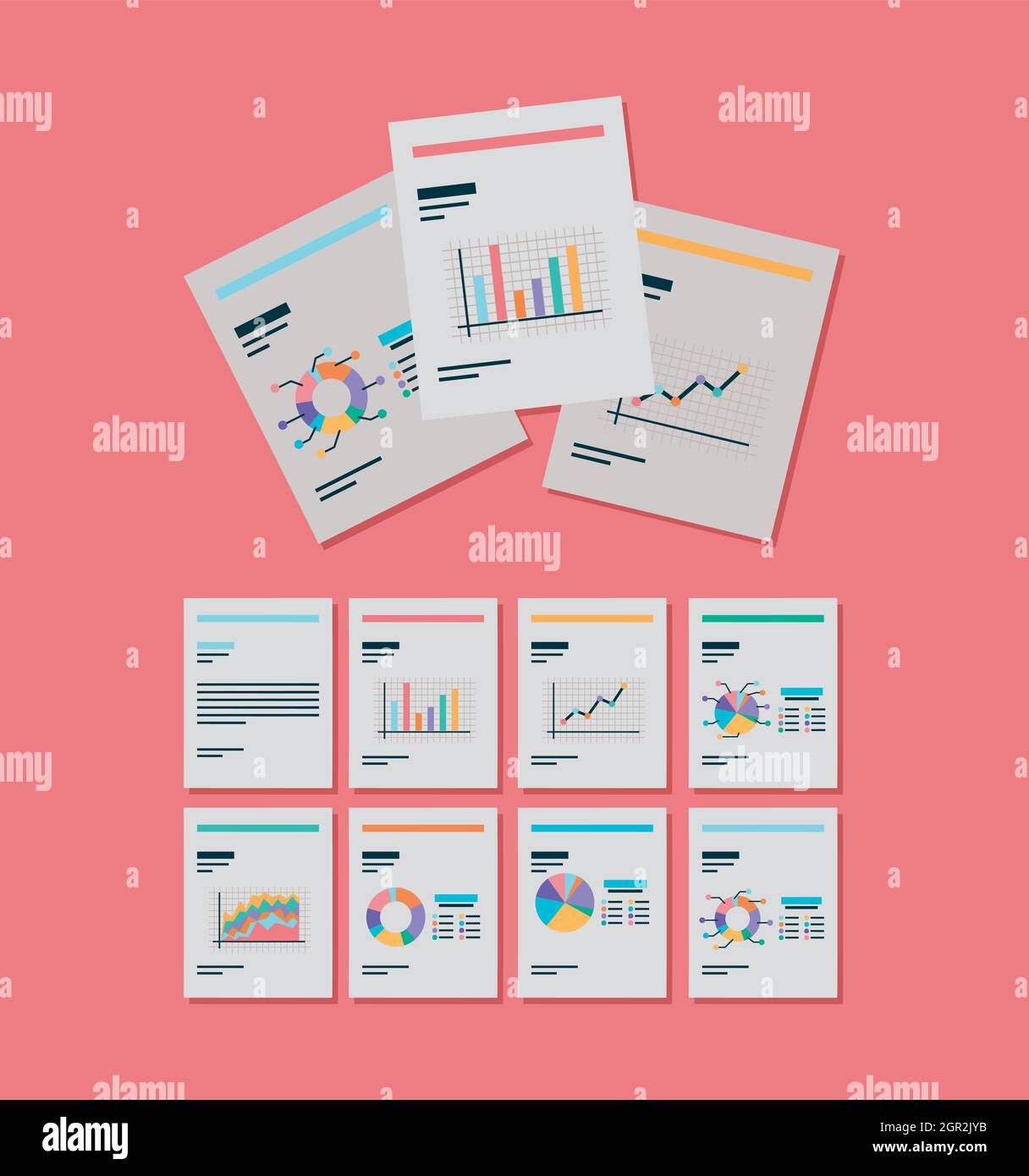 files with reports Stock Vector Image & Art - Alamy