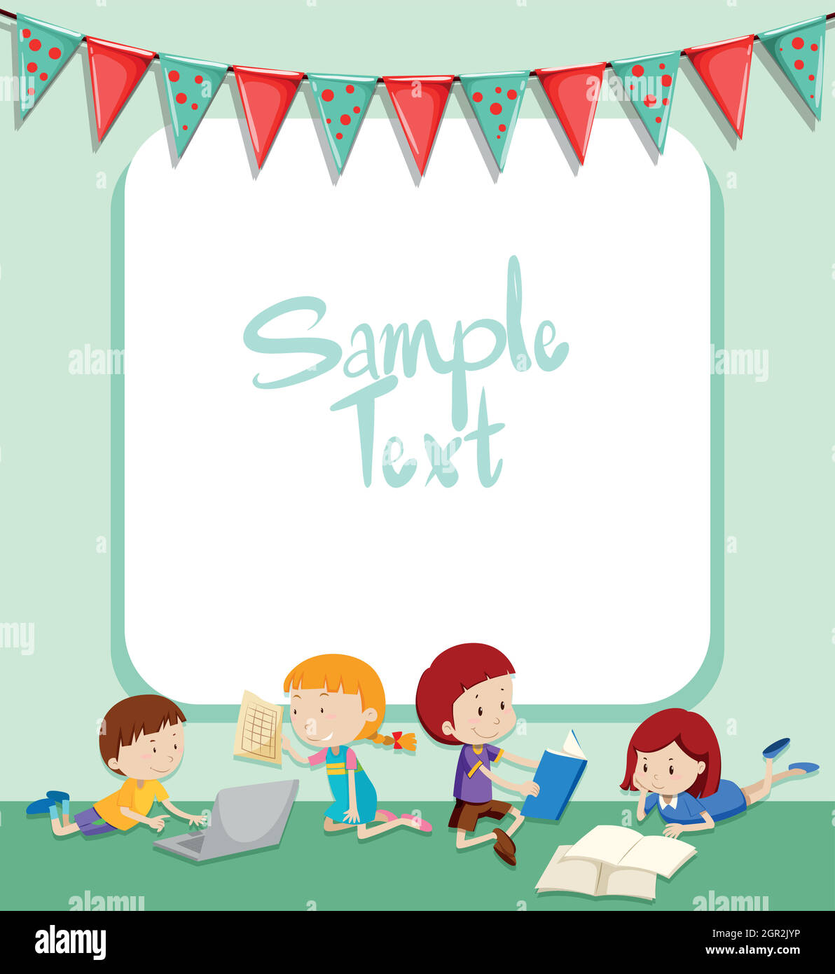 Border design with children working Stock Vector Image & Art - Alamy