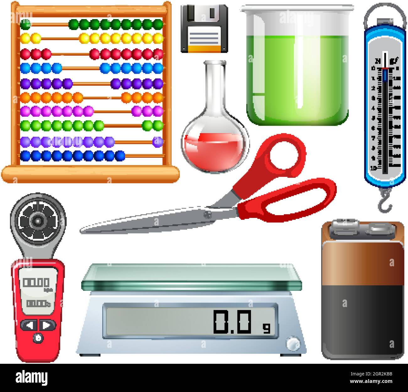 Set of science equipments on white background Stock Vector Image & Art ...