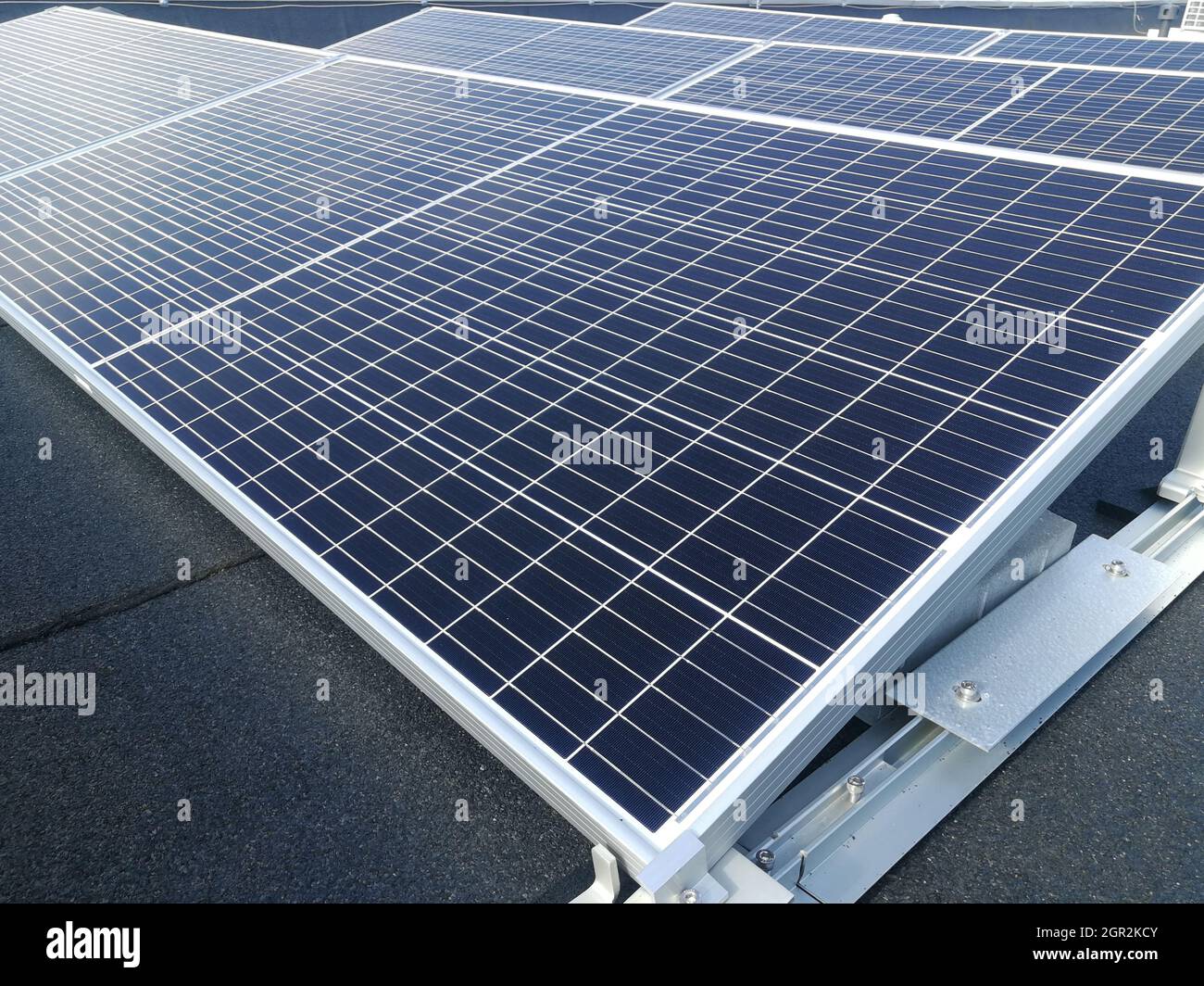 Dark blue solar battery panel for ecological power generation ...
