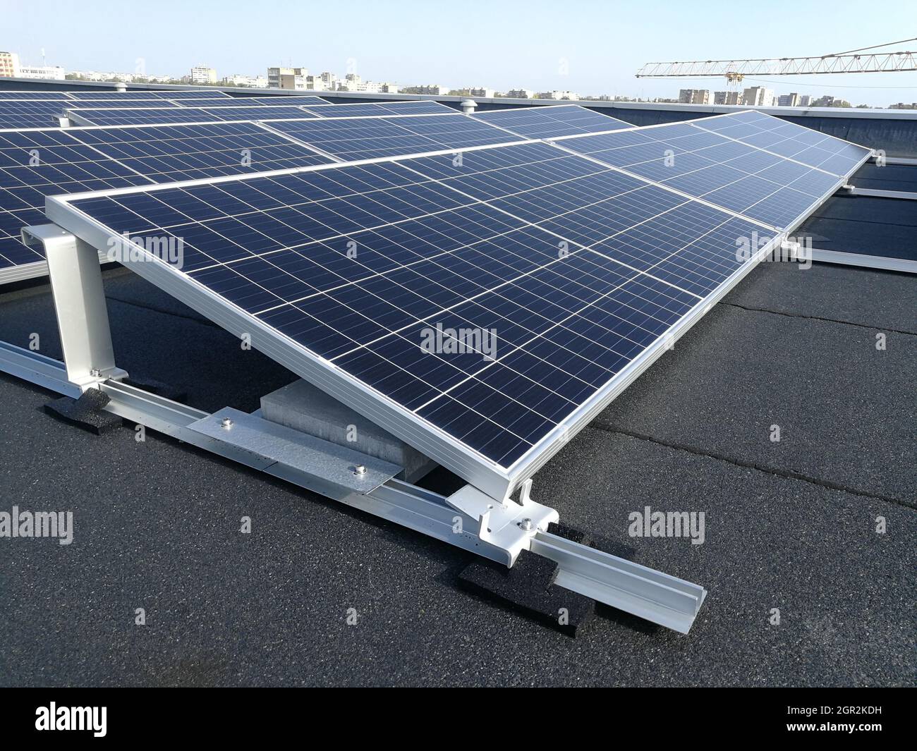 Dark blue solar battery panel for ecological power generation ...