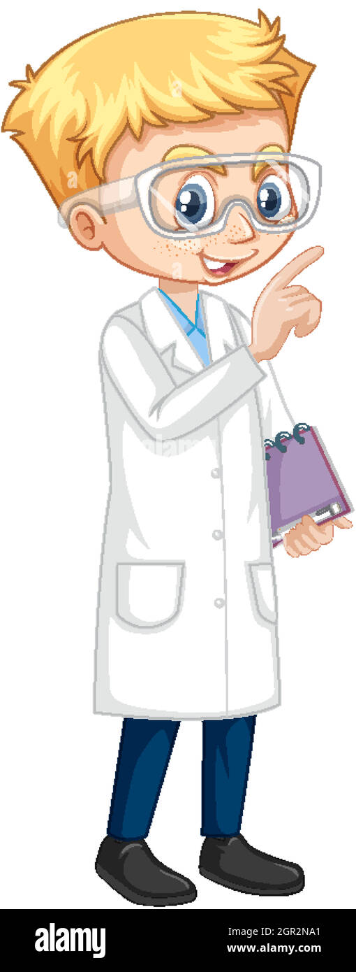 Boy in science gown on isolated background Stock Vector Image & Art - Alamy