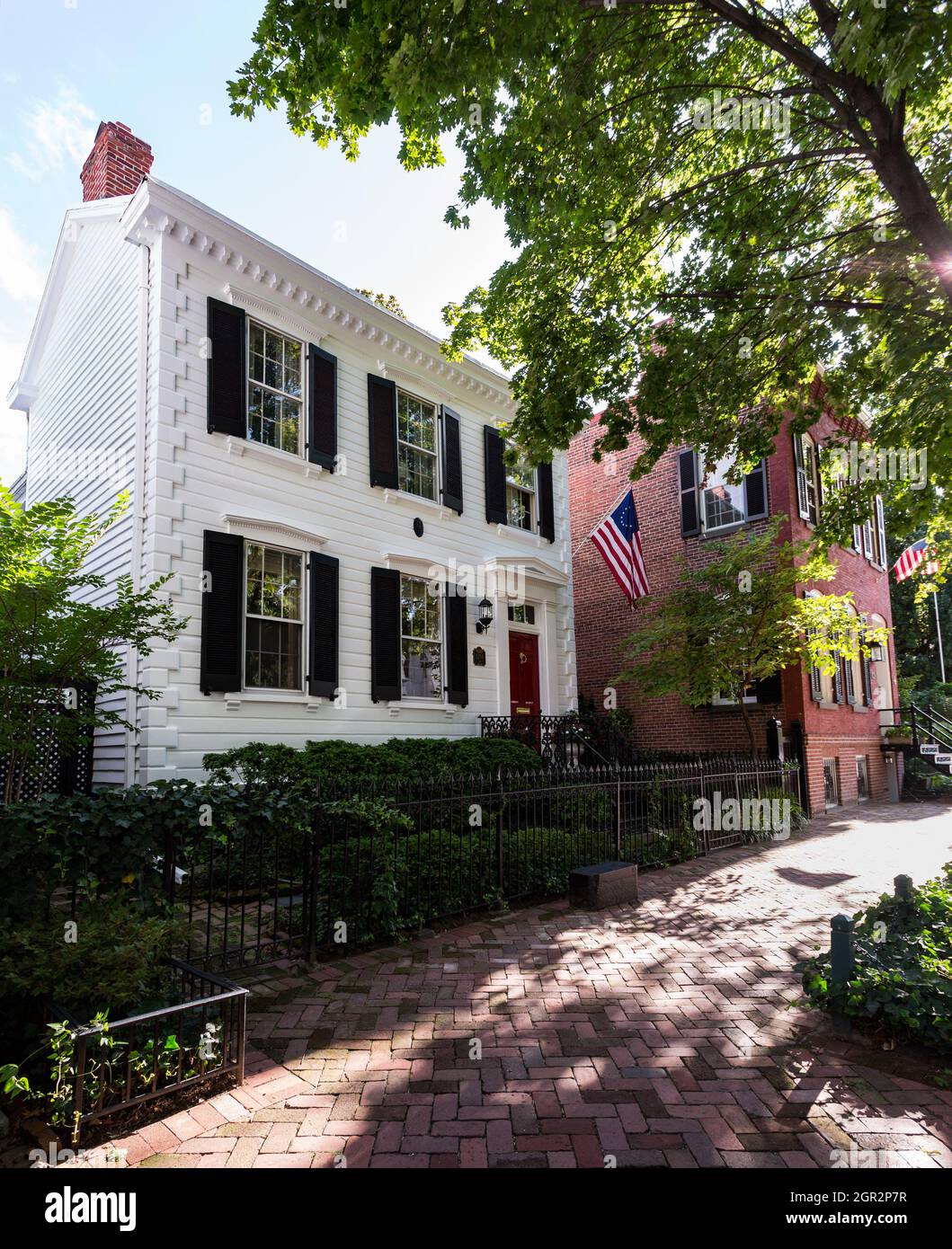 Washington DC - 13 August 2013: Typical Georgetown Washington DC street ...