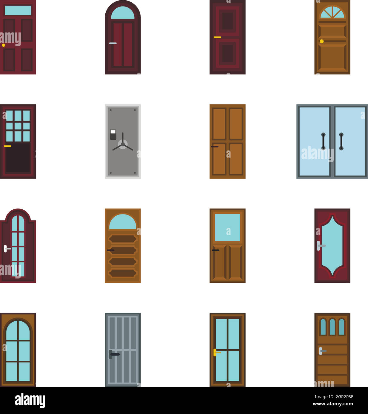 Door icons set, flat style Stock Vector Image & Art - Alamy