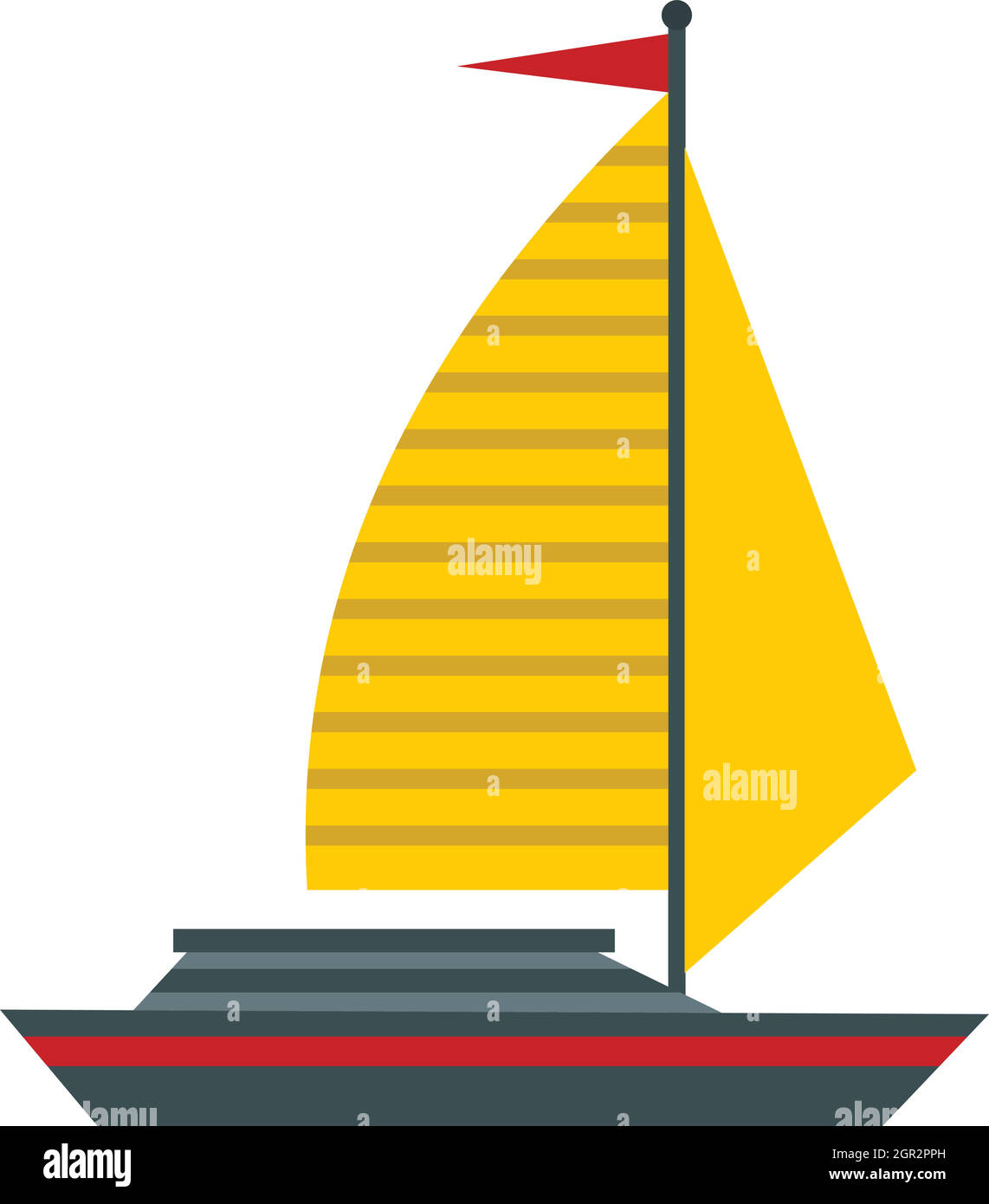 Boat with yellow sail icon, flat style Stock Vector Image & Art - Alamy