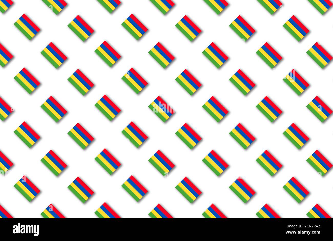 Illustration with Mauritius flag seamless patterns - background or ...