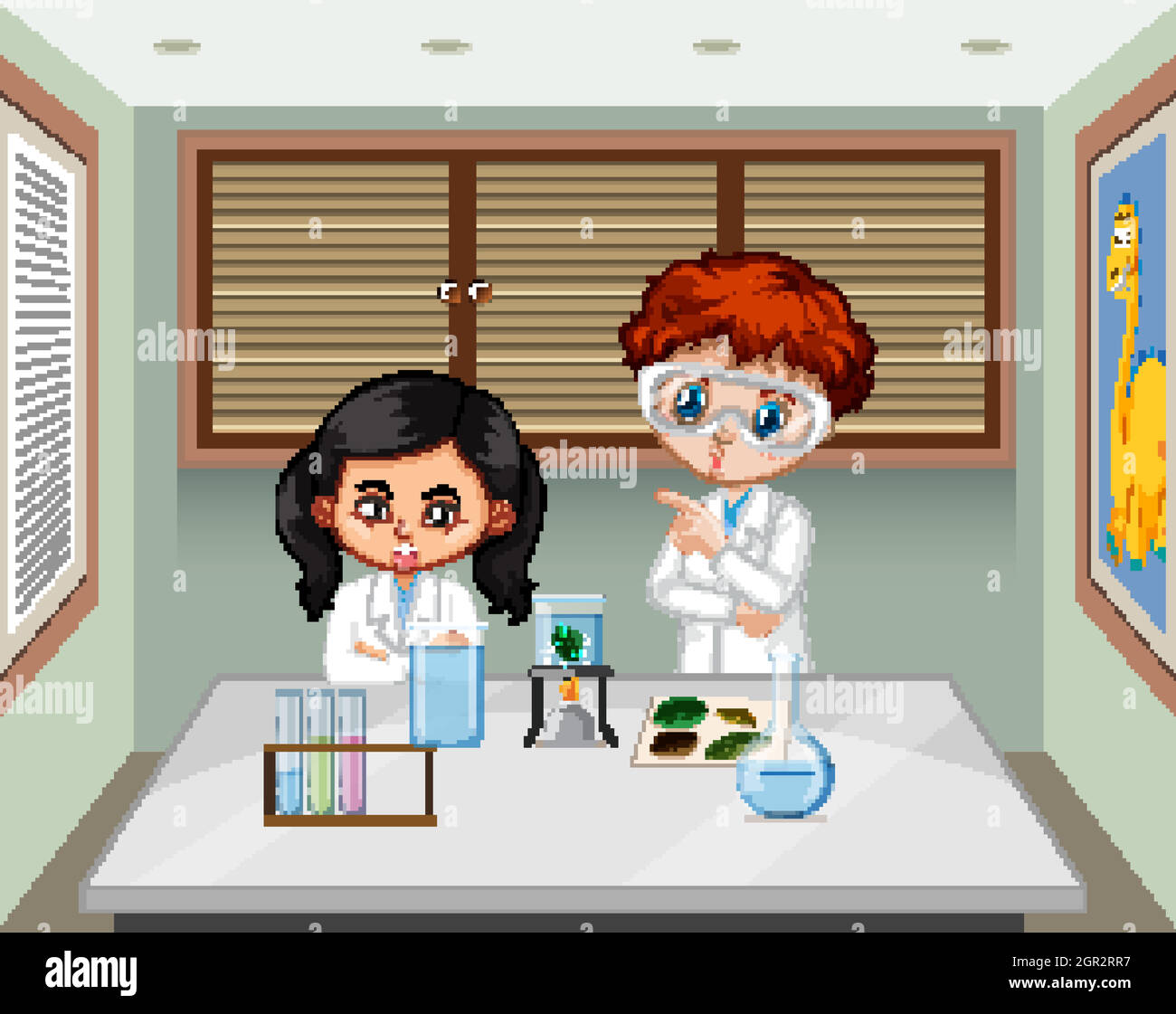 Male female scientist lab Stock Vector Images - Alamy