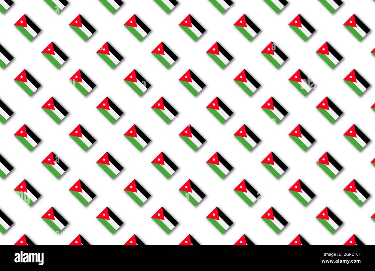 Illustration with Jordan flag seamless patterns - background or ...
