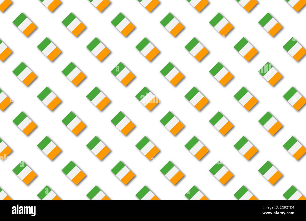 Illustration with seamless Ireland flag patterns - background or ...