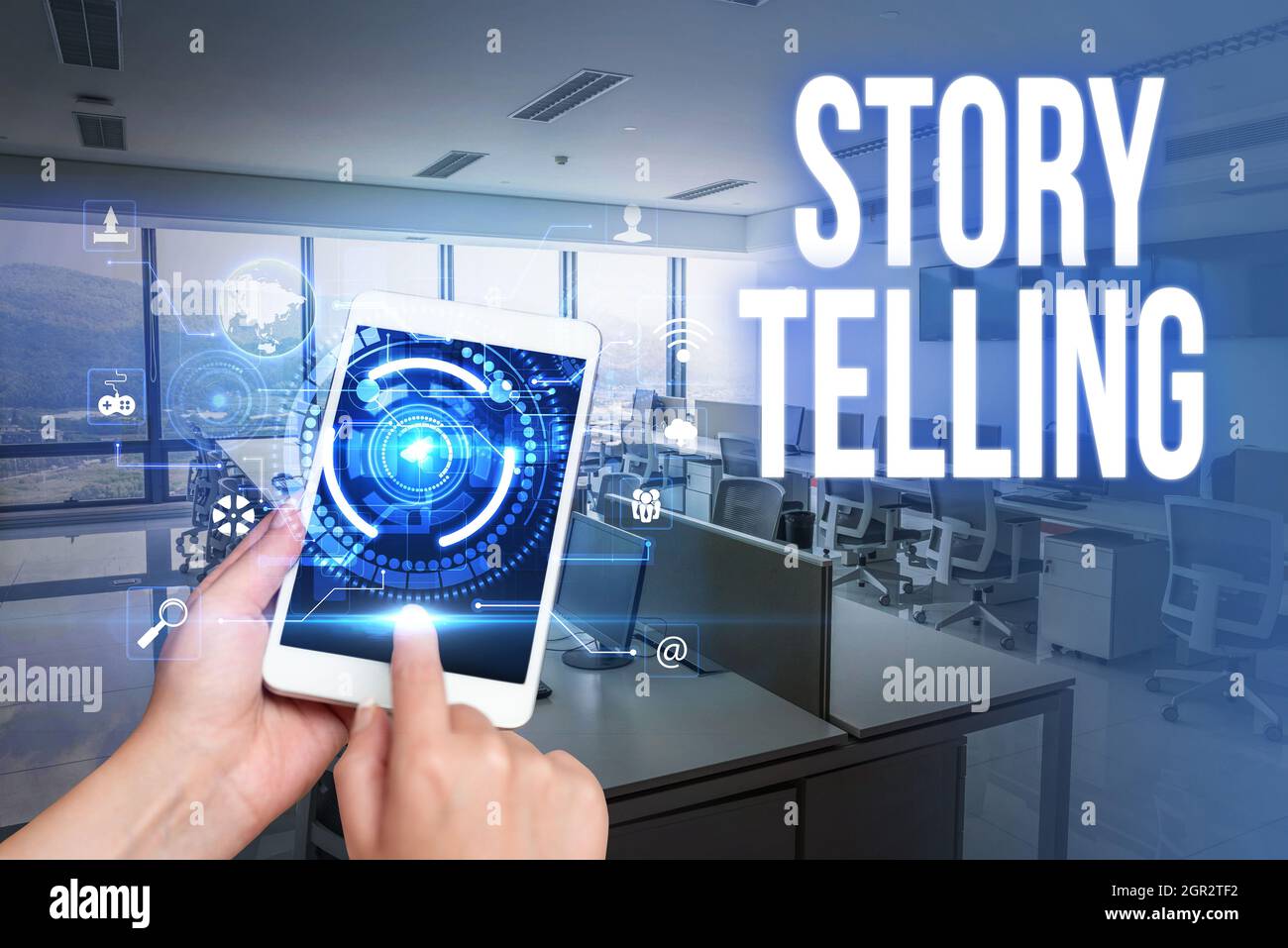 Text showing inspiration Story Telling. Business concept activity ...