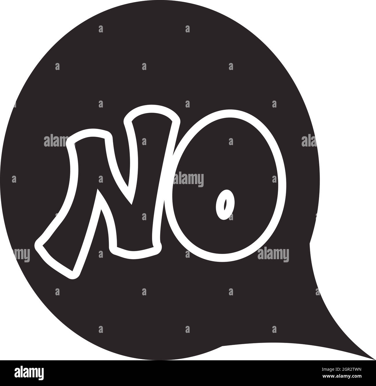 Word no in bubble speech icon, simple style Stock Vector Image & Art ...