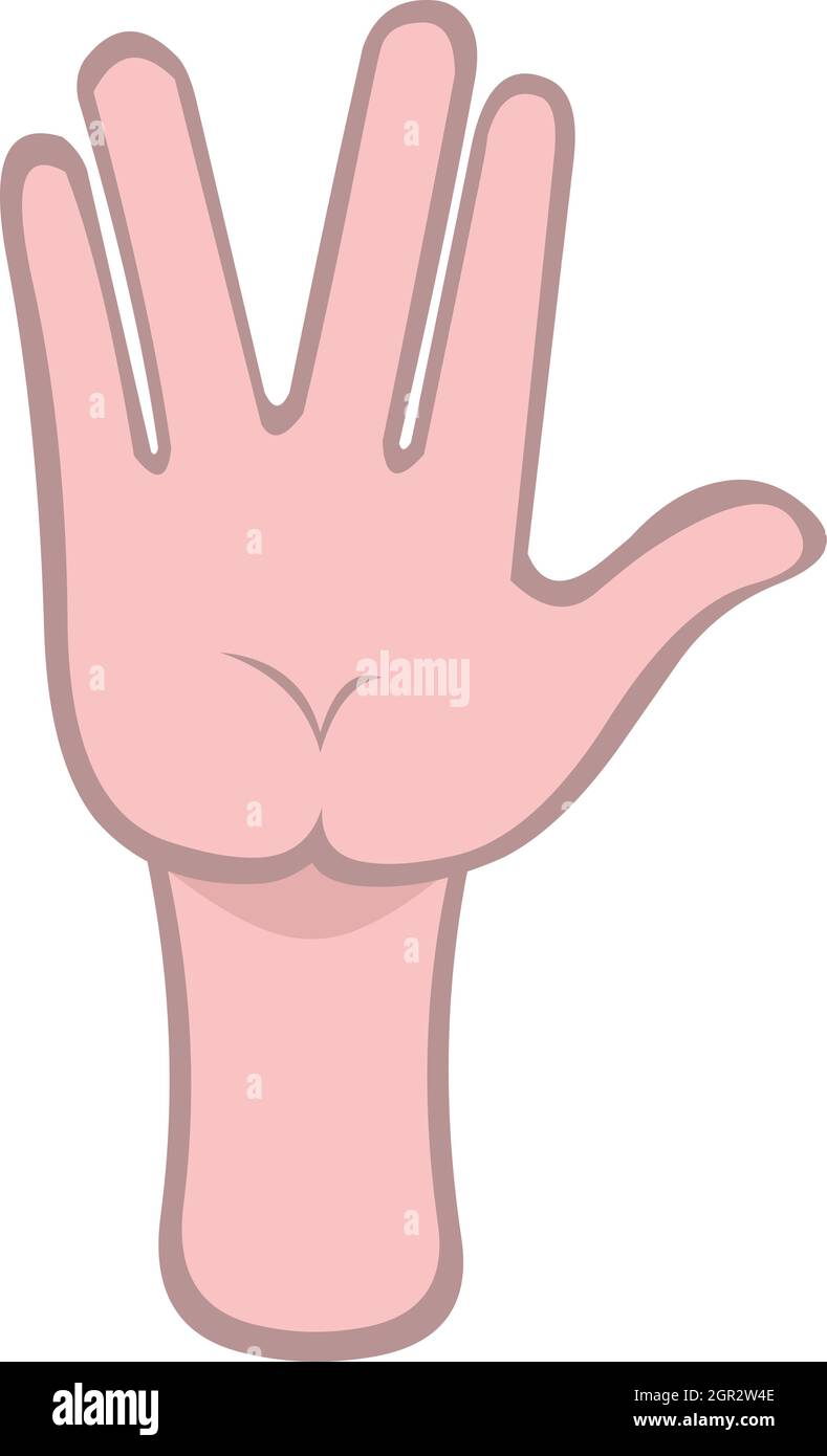 Vector emoticon illustration of a cartoon hand doing the classic vulcan ...