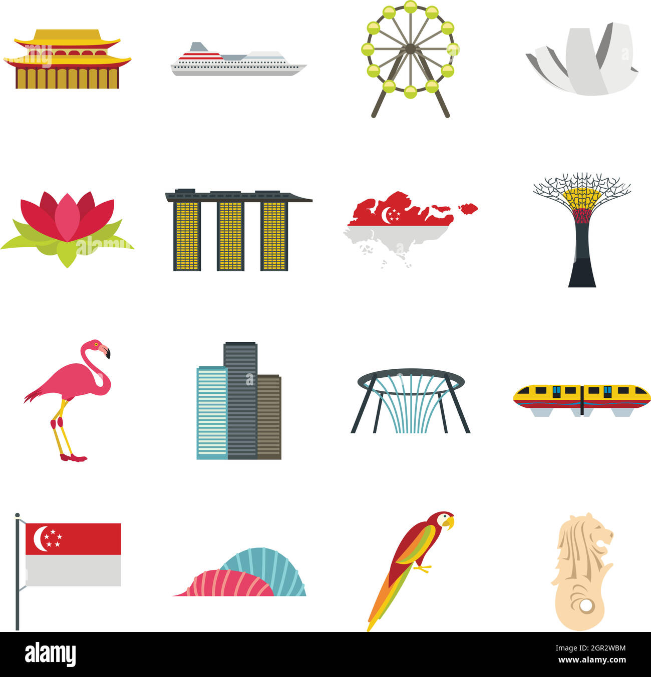 Rest travel flat icons Cut Out Stock Images & Pictures - Alamy