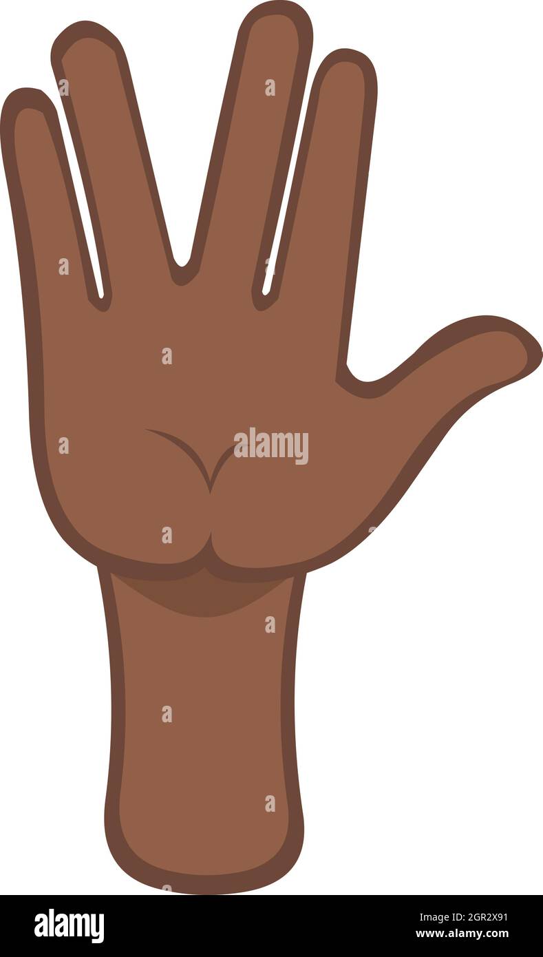 Vector emoticon illustration of a brown hand doing the classic vulcan ...