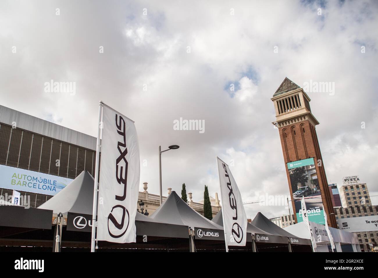 Lexus flags are seen in front of one of the Venetian Towers.On the ...