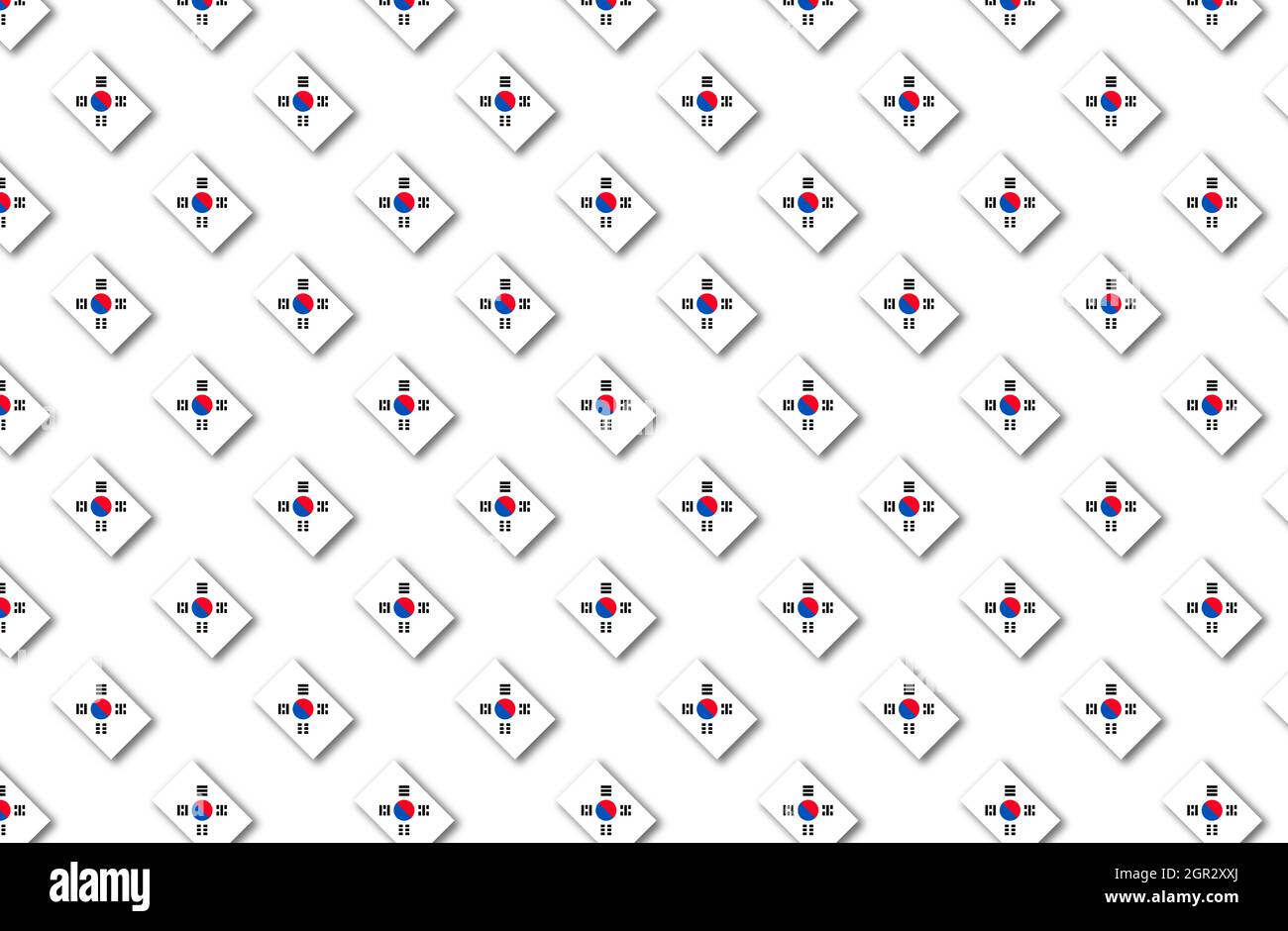 Illustration with South Korean flag seamless patterns - background or ...