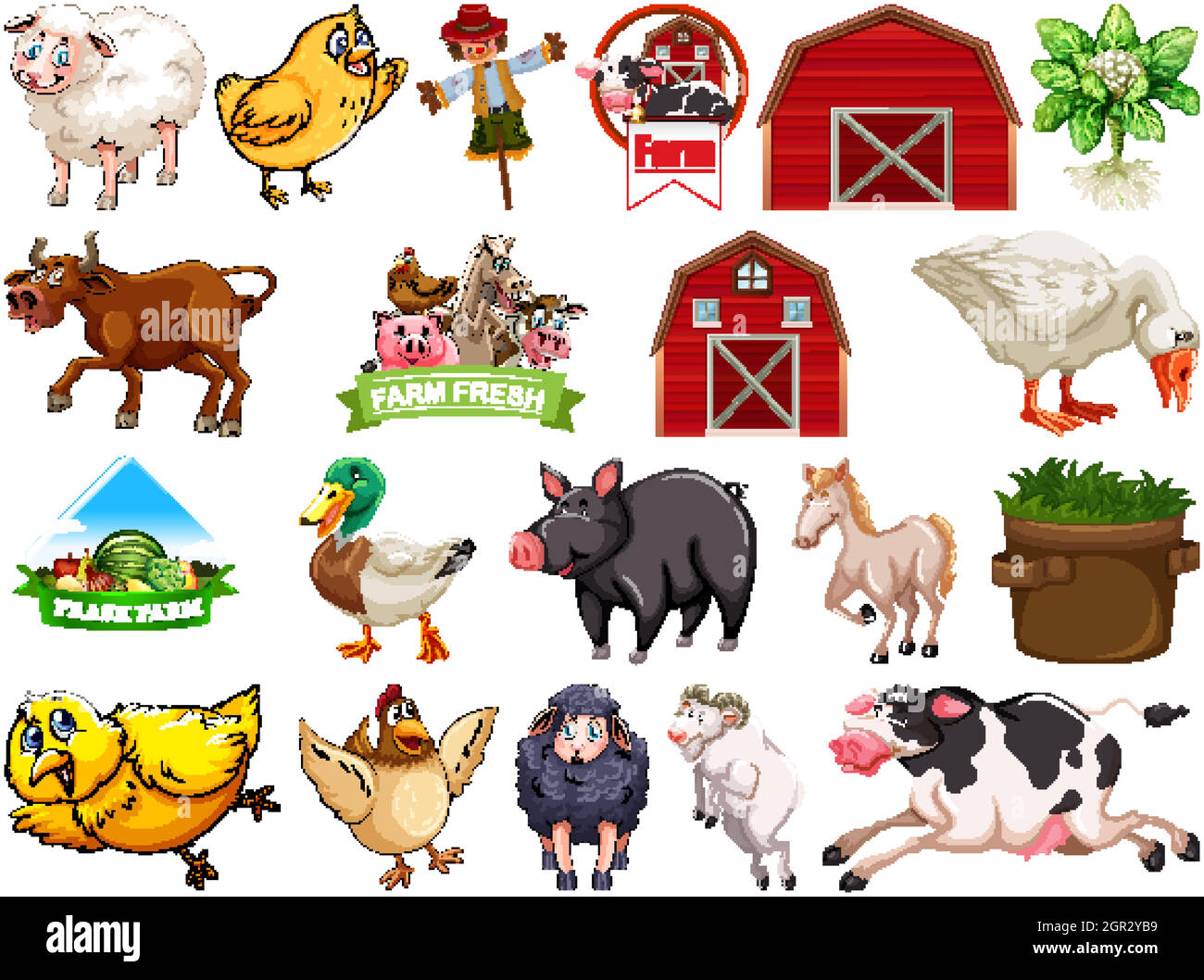 Set of farm element Stock Vector Image & Art - Alamy