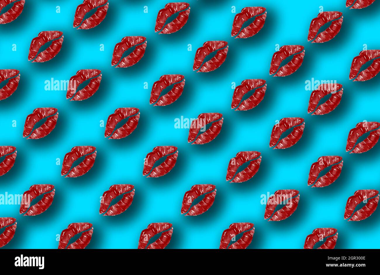 Illustration with red lip patterns - background or wallpaper Stock ...