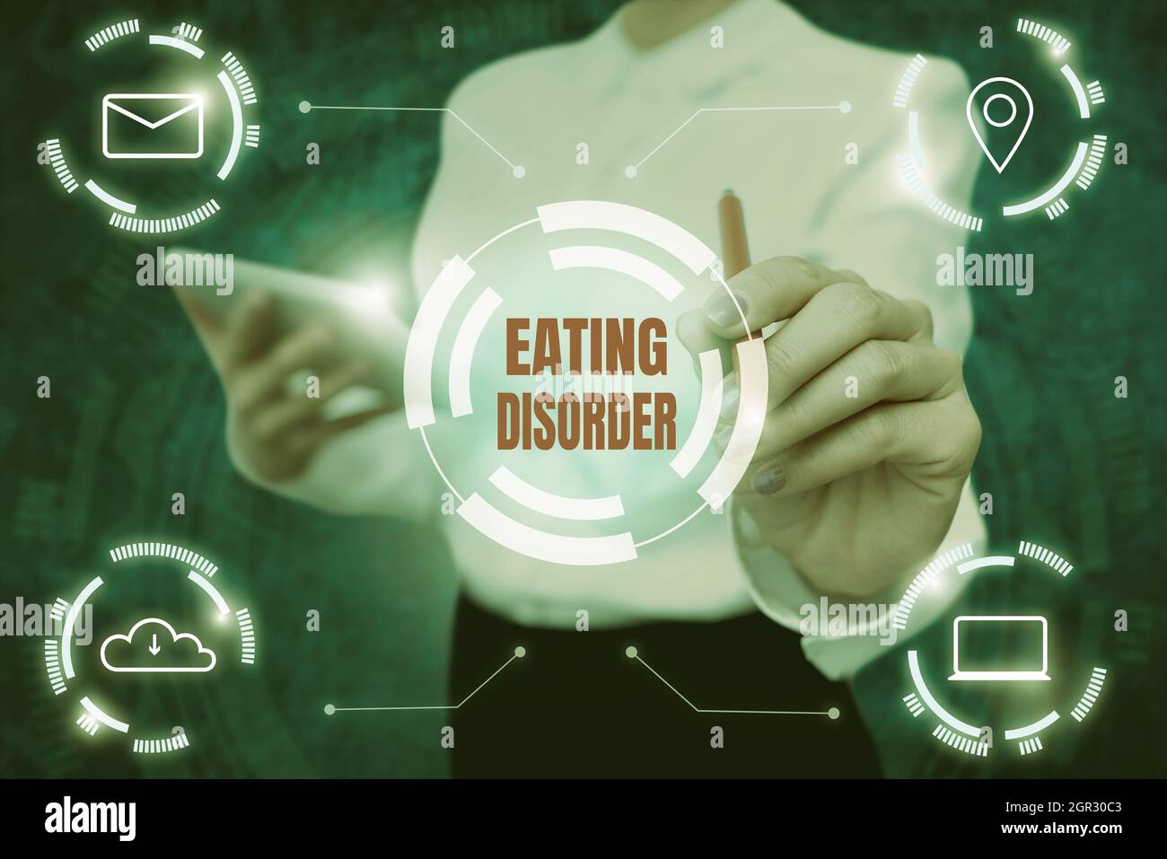 Hand writing sign Eating Disorder. Word for illnesses that are ...