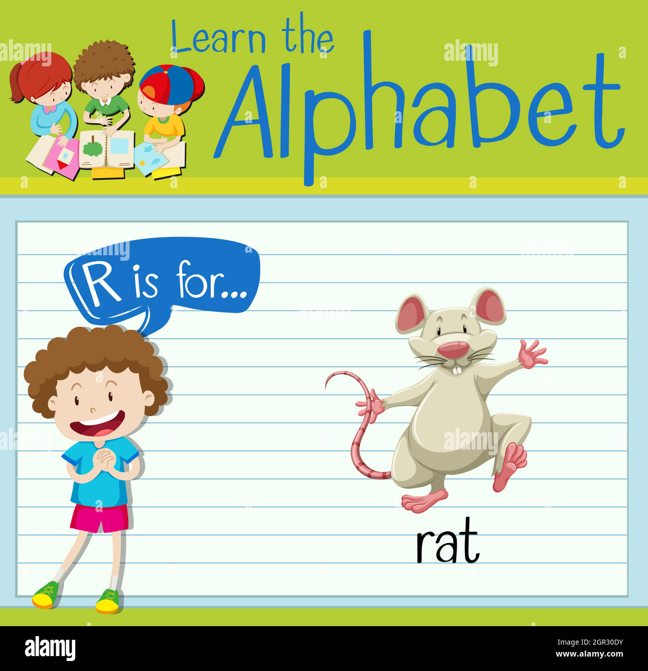 Flashcard letter R is for rat Stock Vector Image & Art - Alamy