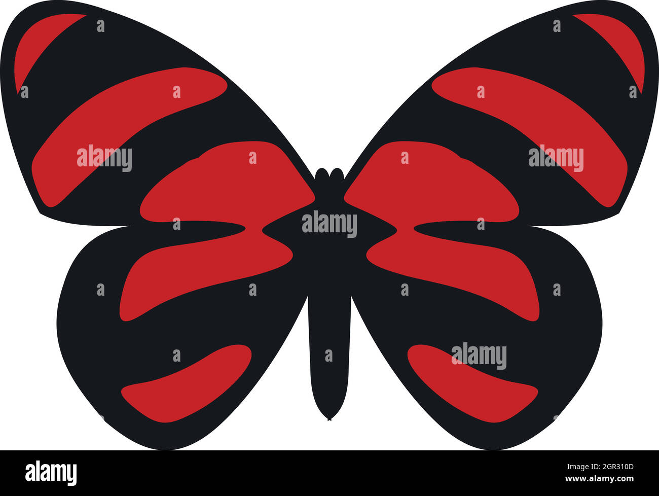 Red striped butterfly icon in flat style Stock Vector Image & Art - Alamy