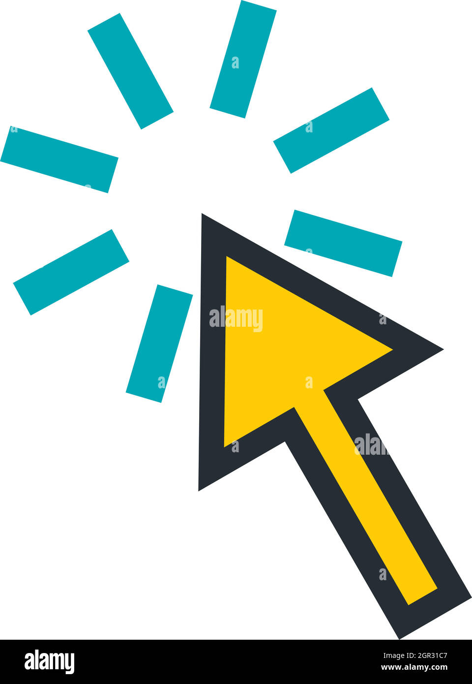 Cursor arrow is pointing icon, flat style Stock Vector Image & Art - Alamy