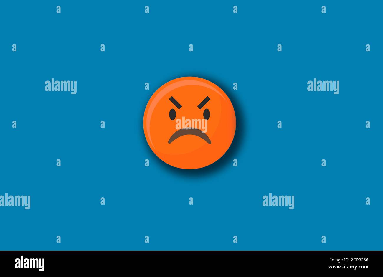Illustration with an angry face emoji - background or wallpaper Stock ...