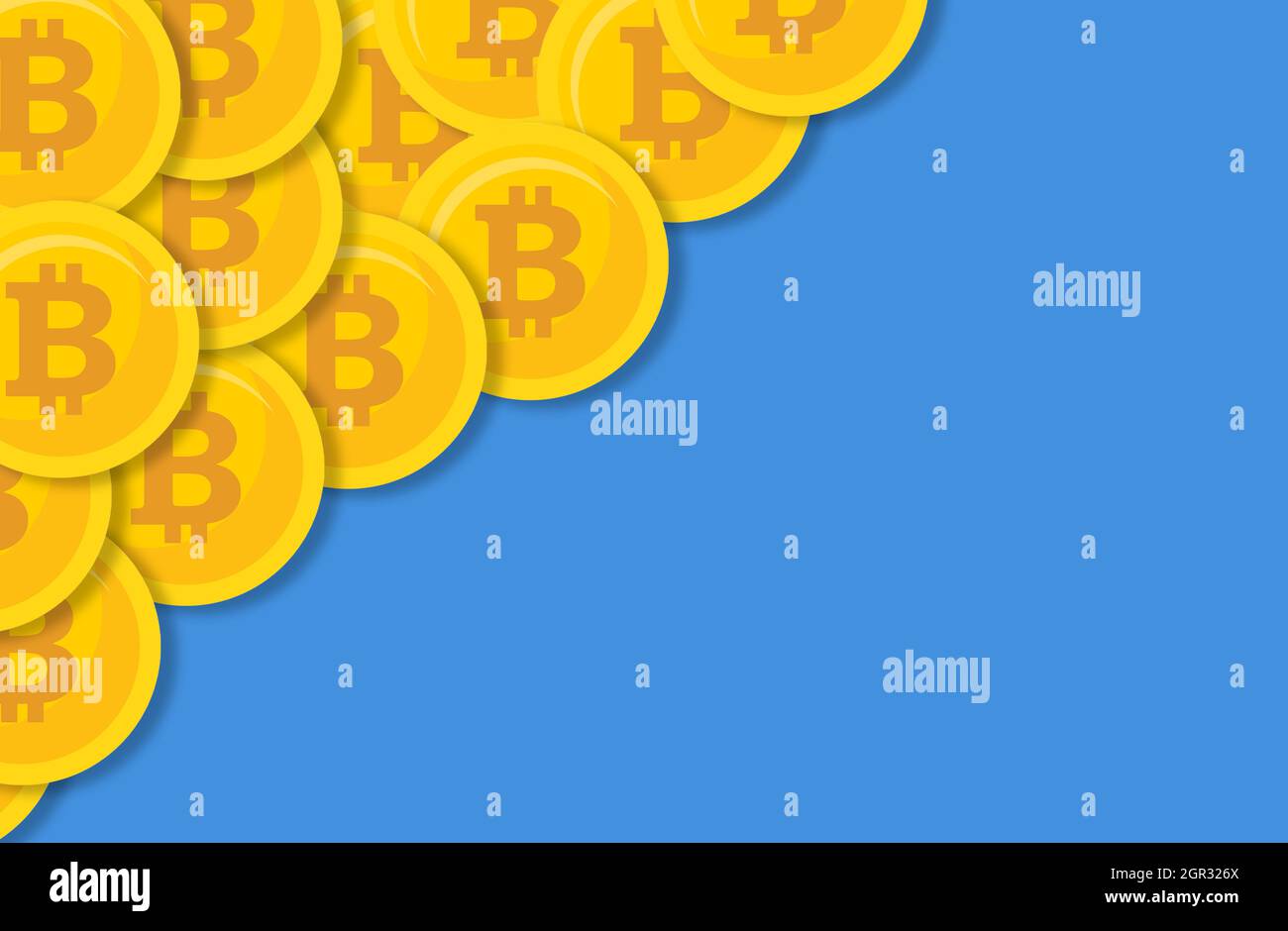 Illustration with bitcoin symbols and copy space - background or ...
