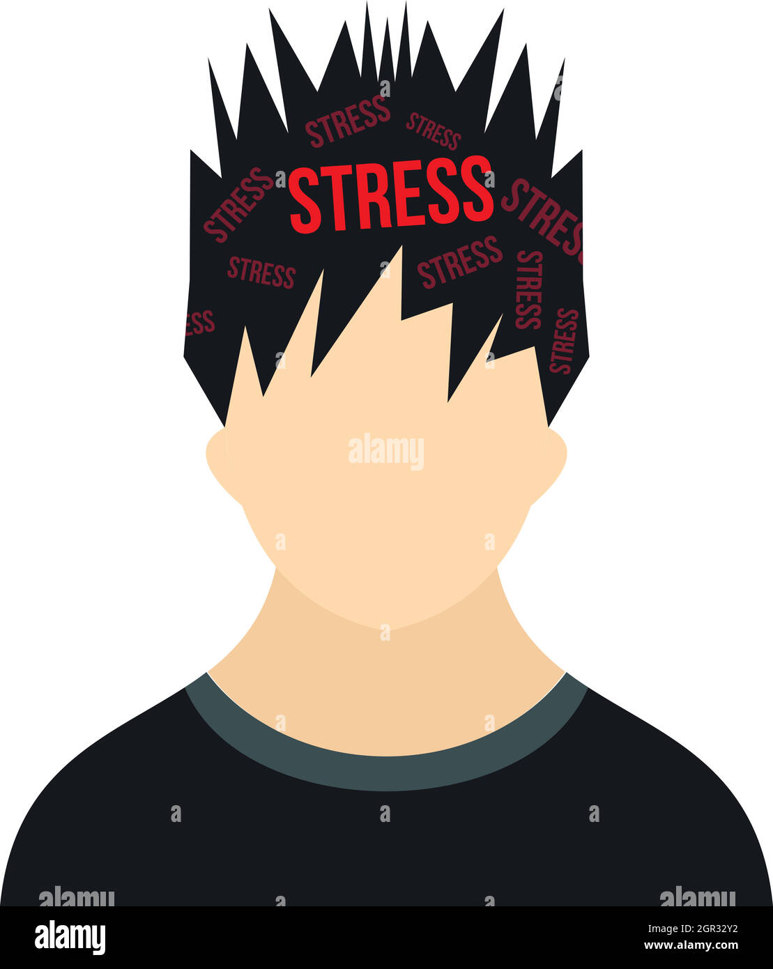 Stressed man headache tired Stock Vector Images - Alamy