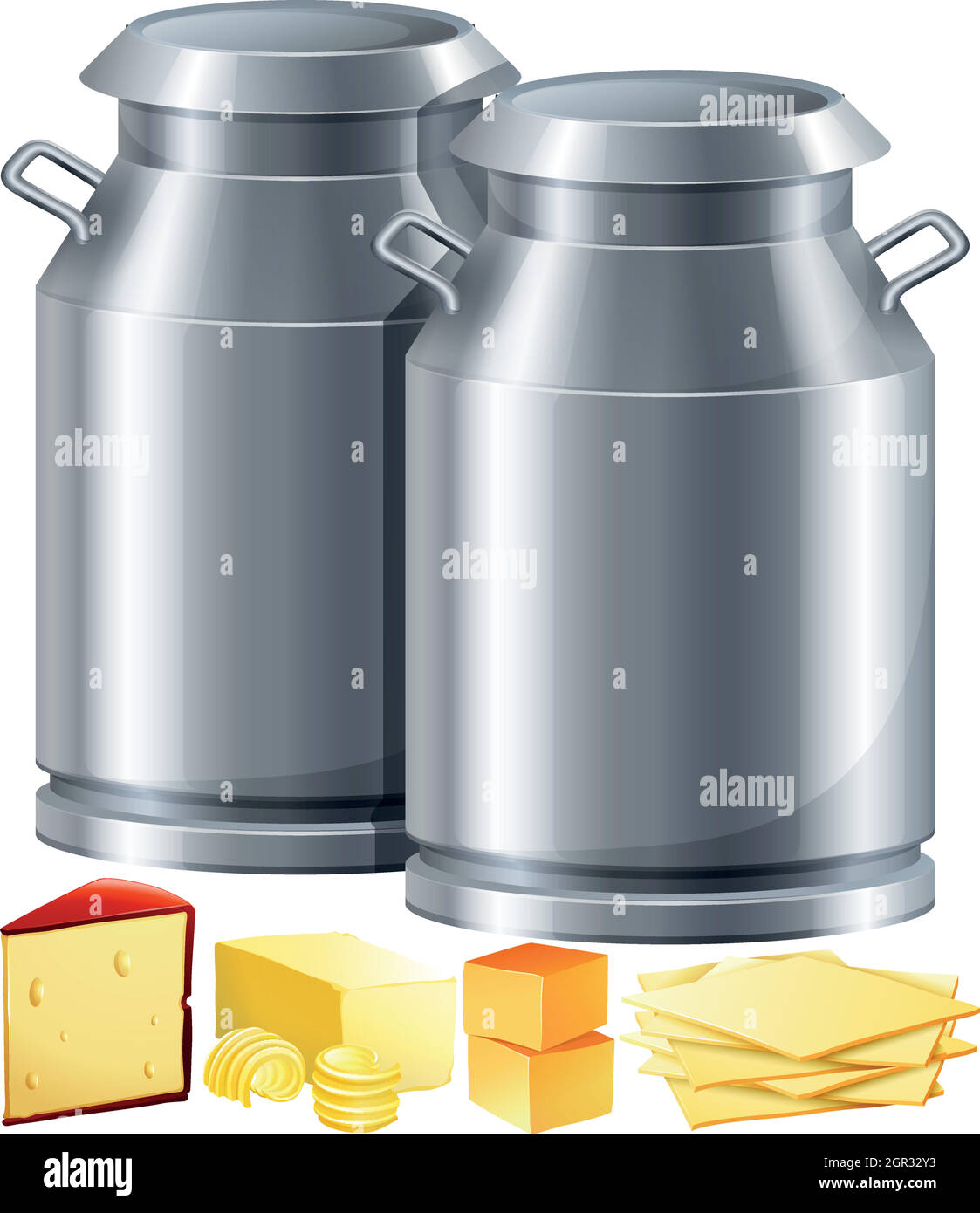 Fresh dairy products background Stock Vector Images - Alamy