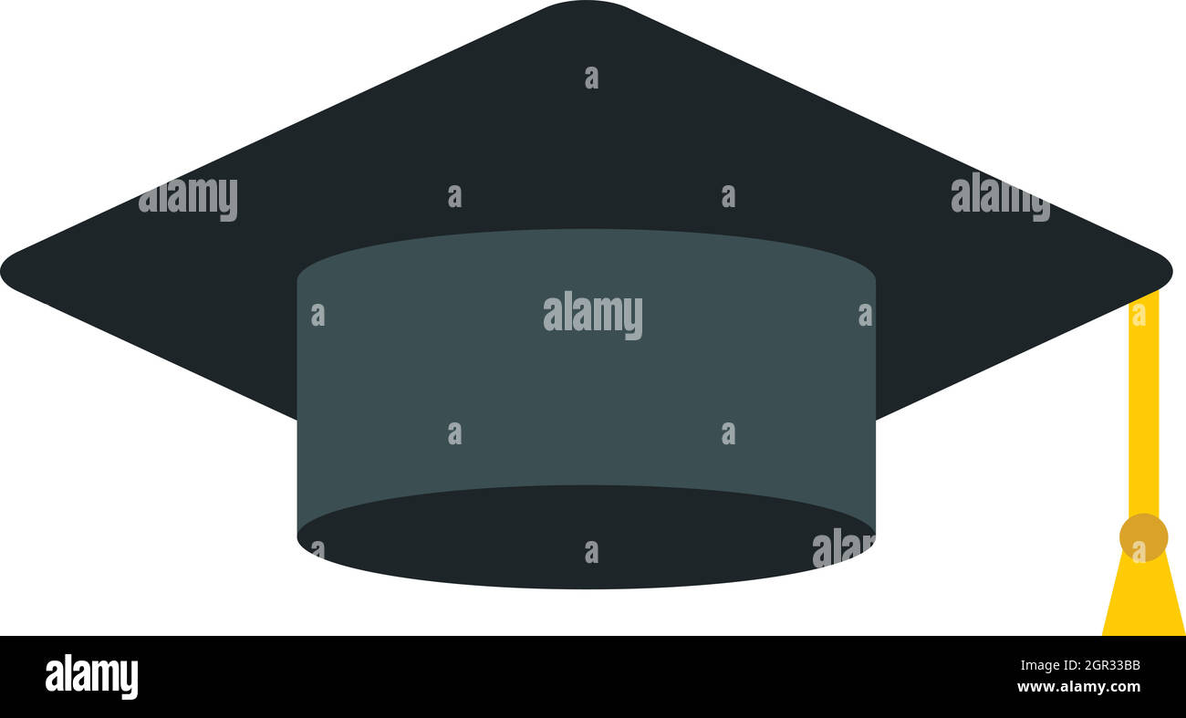 Black graduation cap icon, flat style Stock Vector Image & Art - Alamy