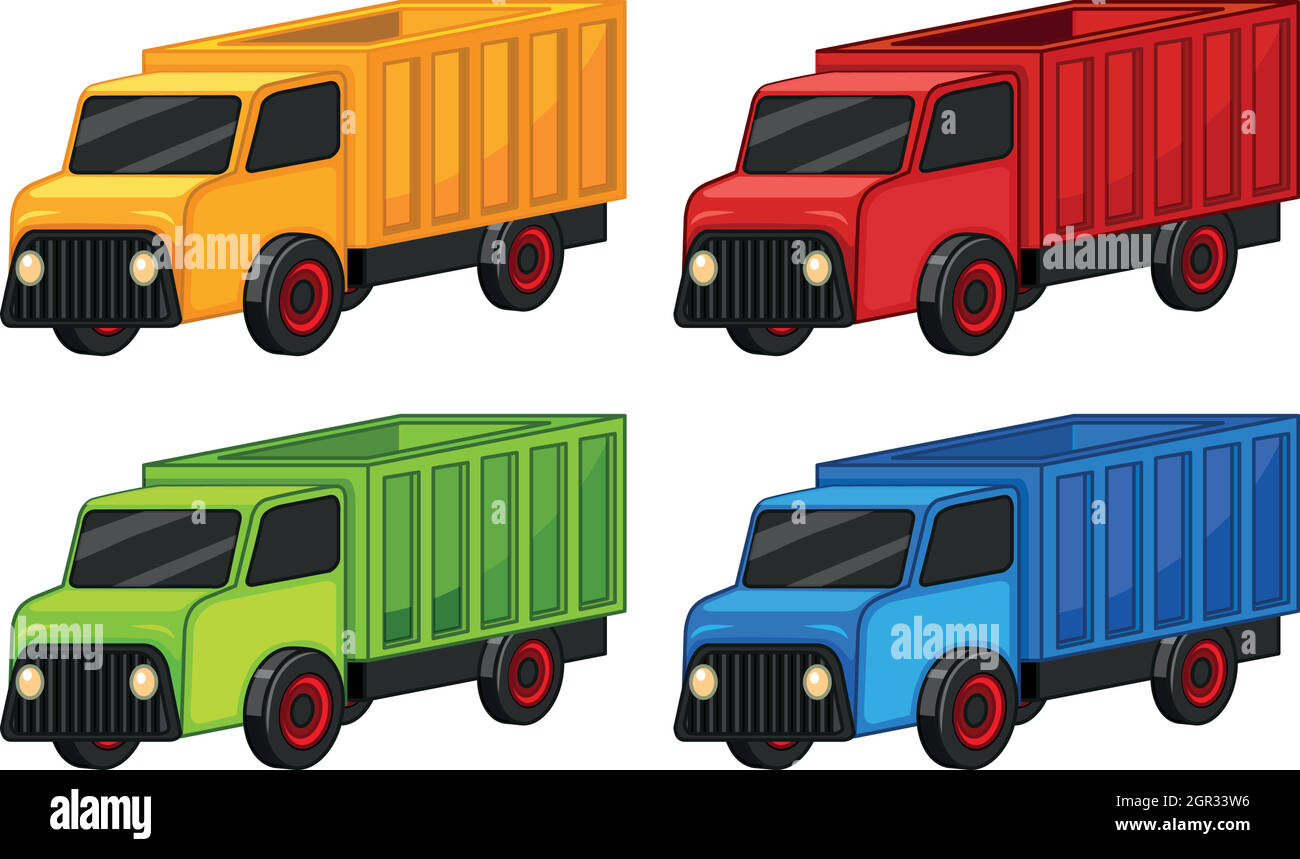 Trucks in four colors Stock Vector Image & Art - Alamy