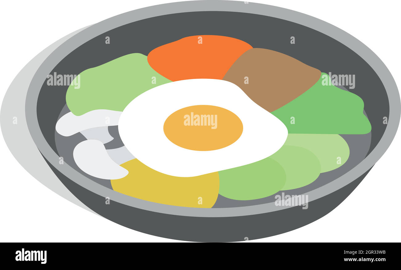 Korean dish bibimbap icon, isometric 3d style Stock Vector Image & Art ...