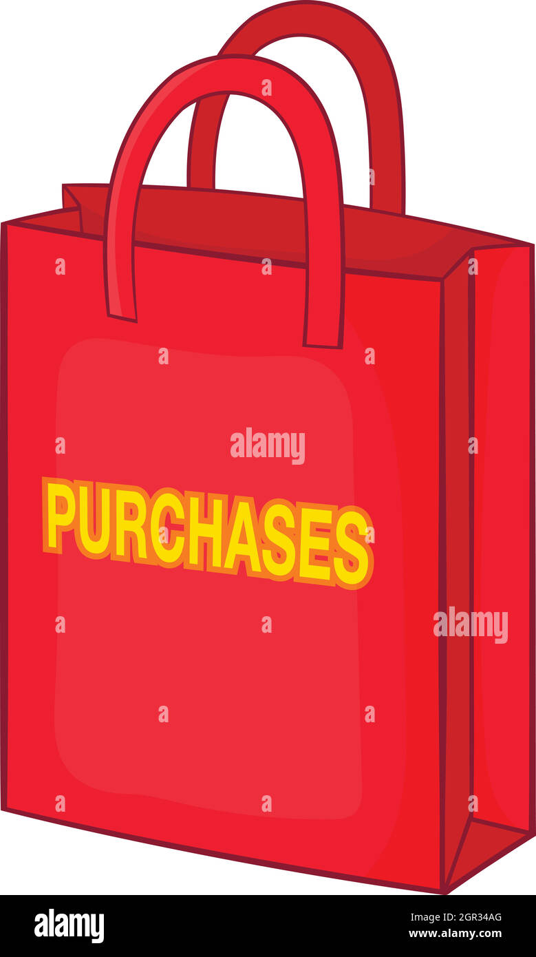 Red bag for shopping icon, cartoon style Stock Vector Image & Art - Alamy
