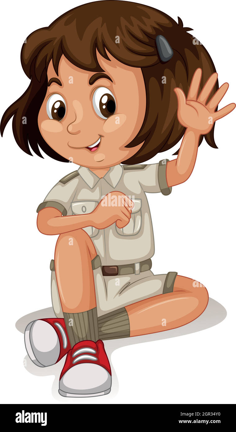 Girl Cartoon Zoo Keeper