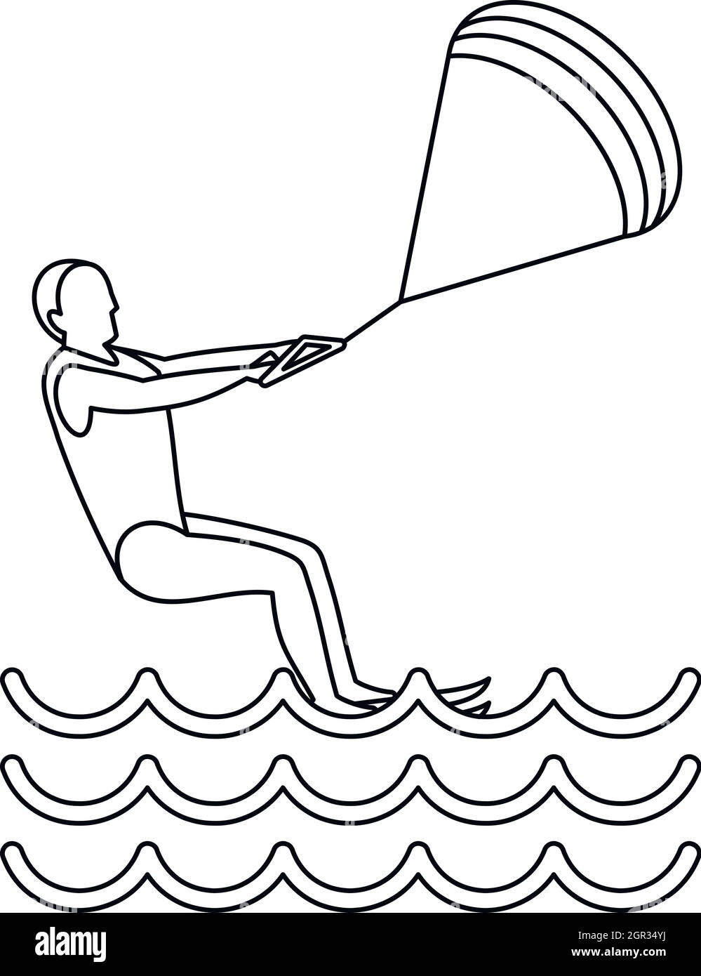 Kitesurfing line icon Stock Vector Images - Alamy