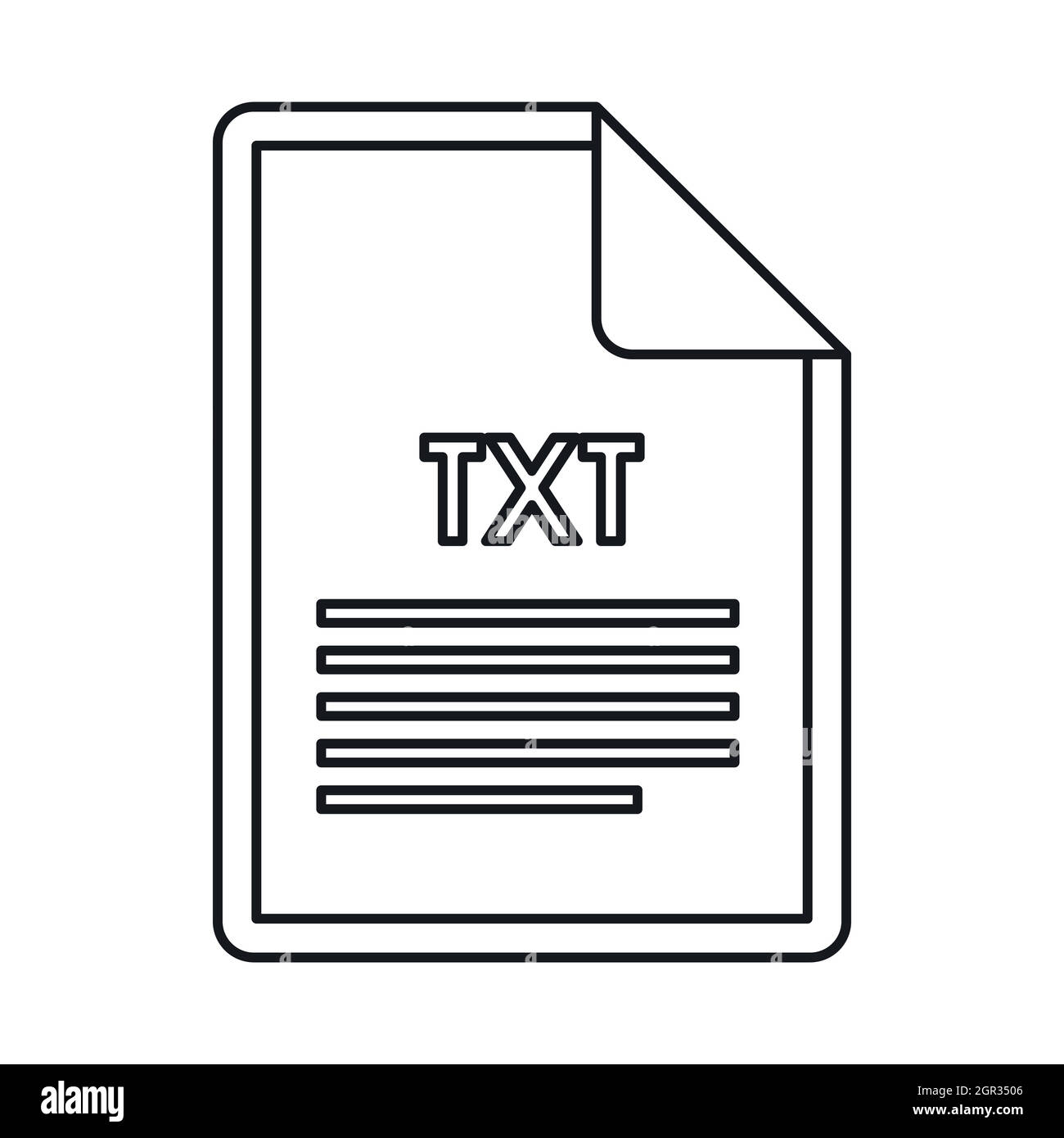 TXT file format icon, outline style Stock Vector Image & Art - Alamy